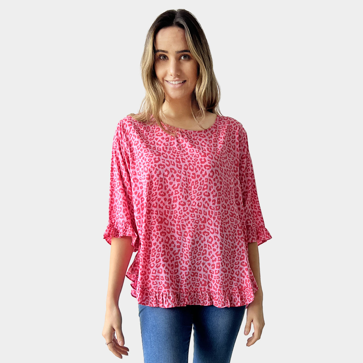 AM02496-2 LEOPARD PRINT LINEN COTTON TOP – Amyic