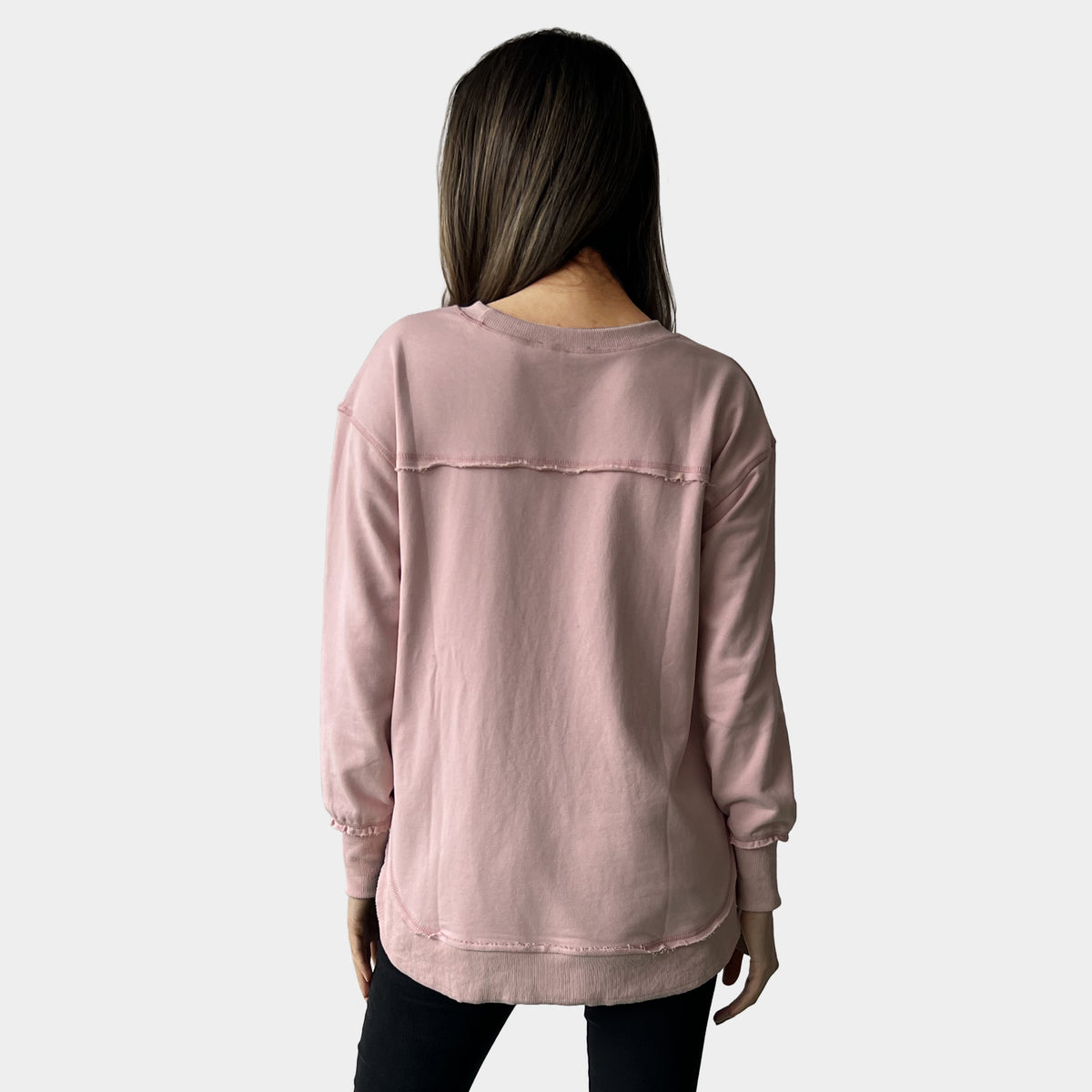 AM022161 PINK EMBROIDERY SWEATSHIRT – Amyic